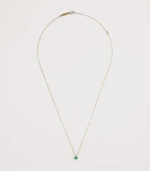 SUZANNE KALAN Yellow Emerald And Diamond Pendant Necklace