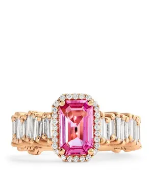 SUZANNE KALAN Sapphire And Diamond Ring - Rose Gold