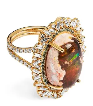 SUZANNE KALAN Mixed Diamond And Opal One Of A Kind Ring - Gold