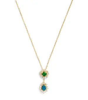 SUZANNE KALAN Diamond, Opal And Emerald One Of A Kind Necklace - Gold