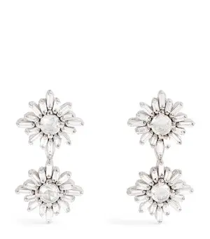 SUZANNE KALAN Gold And Diamond Doublet Earrings - White