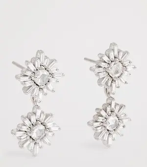 SUZANNE KALAN Gold And Diamond Doublet Earrings