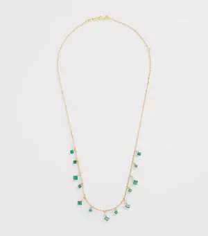 SUZANNE KALAN Yellow Diamond, And Emerald Bold Cascade Necklace