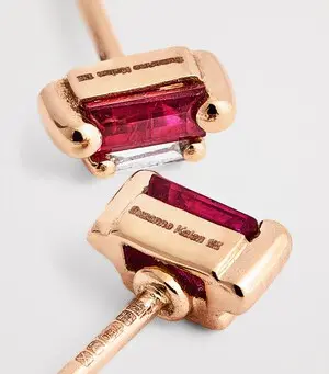 SUZANNE KALAN Ruby And Diamond Bold Stud Earrings