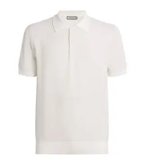 Canali Cotton Micro-jacquard Polo Shirt - Green