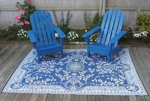 MAD MATS Garland Rug - Blue White - 6'x9'