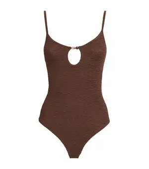 Hunza G Beaded Mia Swimsuit - Brown