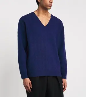 TOM FORD Wool Cable-knit V-neck Sweater