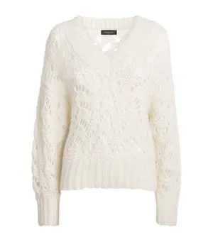 Fabiana Filippi Open-knit V-neck Sweater - White
