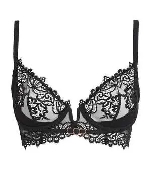 Simone Perele Lace Padded Idole Underwired Bra - Black