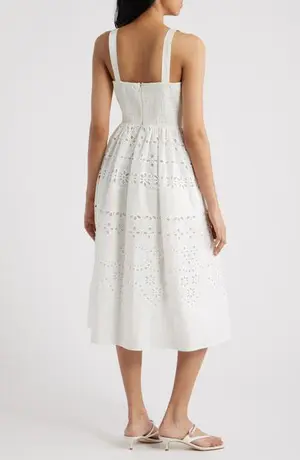 Sam Edelman Cotton Eyelet Midi Dress