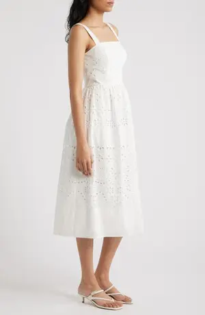 Sam Edelman Cotton Eyelet Midi Dress