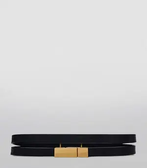 Saint Laurent Leather Opyum Double Wrap Bracelet