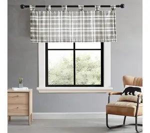 Eddie Bauer Fall Creek Plaid Grey 50x20 Window Alance - One-color