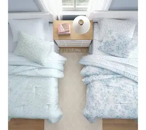 Laura Ashley Quartet Cream/aqua Blue 7-pc King Comforter Set