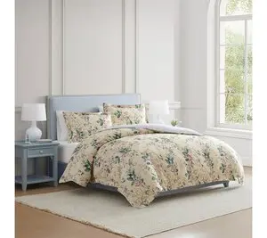 MARTHA STEWART Songbird Yellow Cotton Sateen Qn Comforter Set - One-color