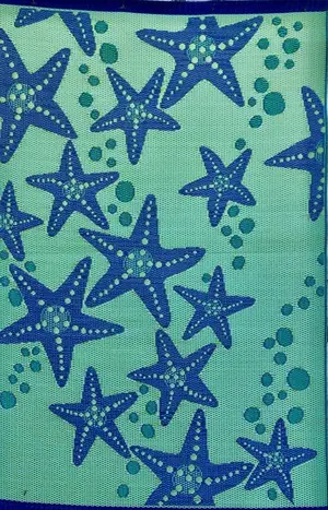 MAD MATS Starfish Rug - Blue Green - 5'x8'