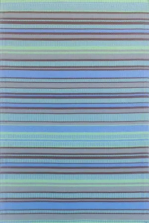 MAD MATS Stripes Rug - Grey Aqua - 5'x8'