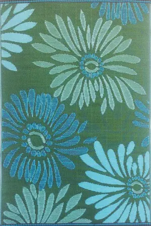 MAD MATS Daisy Rug - Aqua Green - 6'x9'