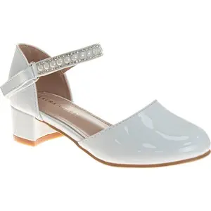 Laura Ashley Rhinestones Low Heeled Dress Shoes - White Patent