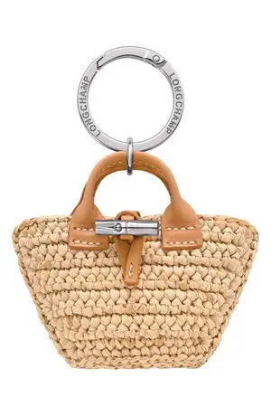 Longchamp Raffia Handbag Charm - Vegetal
