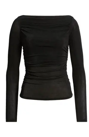 REFORMATION Berlin Ruched Knit Top - Black