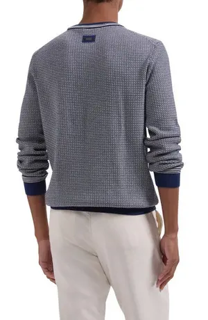 Bugatchi Micro-jacquard Knit Cotton Sweater