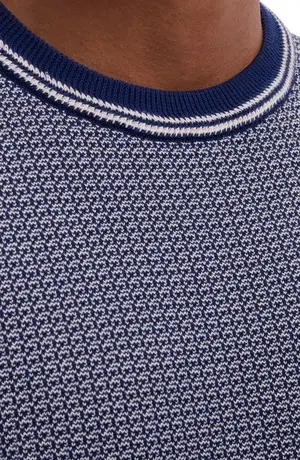 Bugatchi Micro-jacquard Knit Cotton Sweater