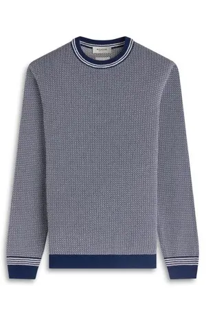 Bugatchi Micro-jacquard Knit Cotton Sweater
