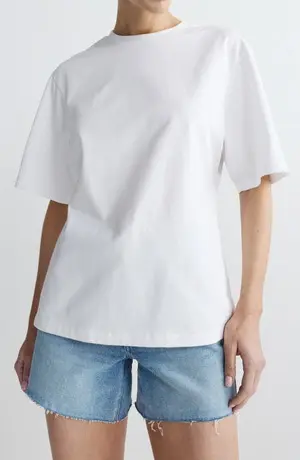 DL1961 Cotton Jersey Peplum T-shirt - White