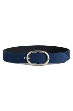 FAVORITE DAUGHTER Contour Suede Belt - Navy