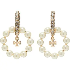 Tory Burch Moondance Faux Hoop Earrings - Pearl