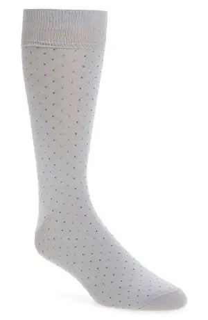 Nordstrom Dot Cotton Blend Dress Socks - Grey