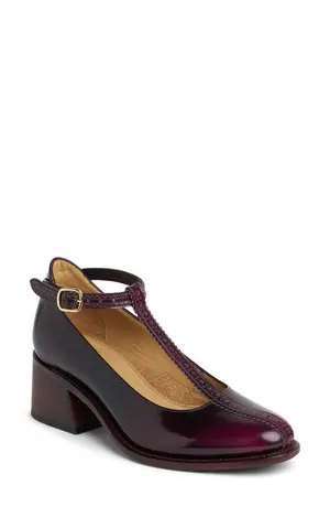 THE OFFICE OF US Miss Beverly T-strap Pump - Maroon