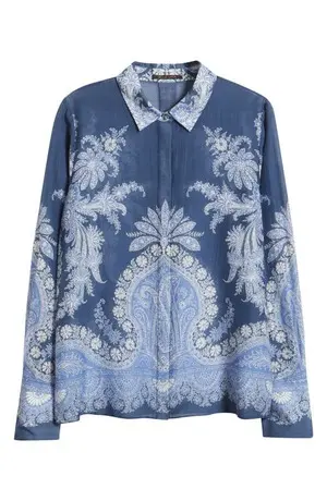Kobi Halperin Paloma Print Cotton & Silk Shirt - Midnight Multi