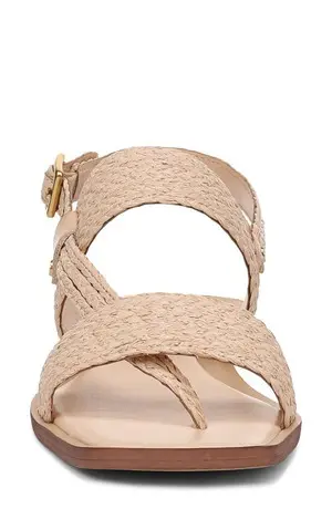 Franco Sarto Leather Sandals - Straw