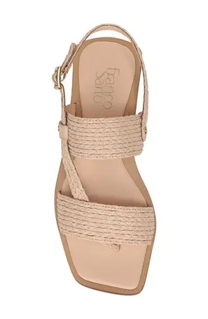 Franco Sarto Leather Sandals - Straw