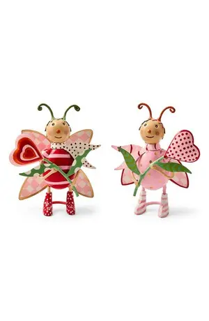 MACKENZIE-CHILDS Love Bugs Set Of 2 Figurines - Black