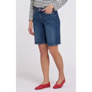 NYDJ Lilly Relaxed Long Denim Shorts - Rio Rapids