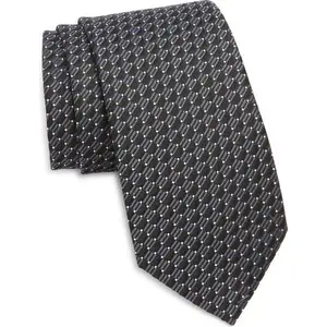 TOM FORD Geo Jacquard Mulberry Silk Neck Tie Black