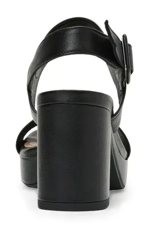 Aquatalia Melly Weatherproof Platform Sandal - Black Leather