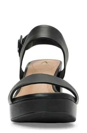 Aquatalia Melly Weatherproof Platform Sandal - Black Leather