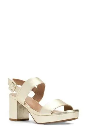 Aquatalia Melly Weatherproof Platform Sandal Champagne Metallic