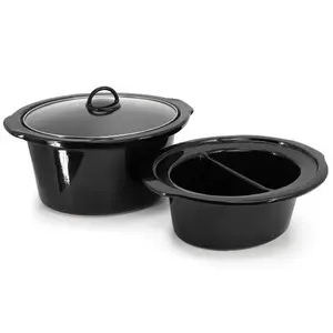 MEGACHEF 6 Quart + 2.6 Quart Split Stainless Steel Electric Slow Cooker In Silver