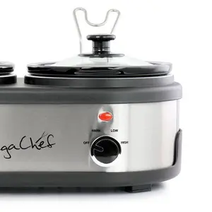 MEGACHEF Dual 1.5 Quart Crock Buffet Slow Cooker