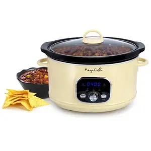 MEGACHEF 3.7 Quart Electric Slow Cooker In Ivory - White