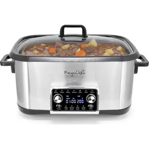 MEGACHEF 8 Quart 12-in-1 Deluxe Multi Cooker With Sous Vide And Multi-functions - Grey