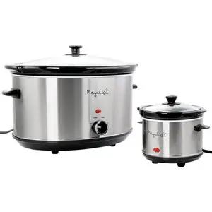MEGACHEF 8 Quart Slow Cooker With Bonus Mini 0.6 Quart Warmer
