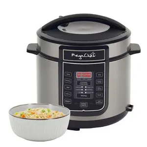 MEGACHEF 6 Quart Digital Pressure Cooker With 14 Pre-set Multi Function Features - Grey