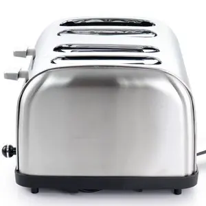 MEGACHEF 4 Slice Wide Slot Toaster With Variable Browning In Silver